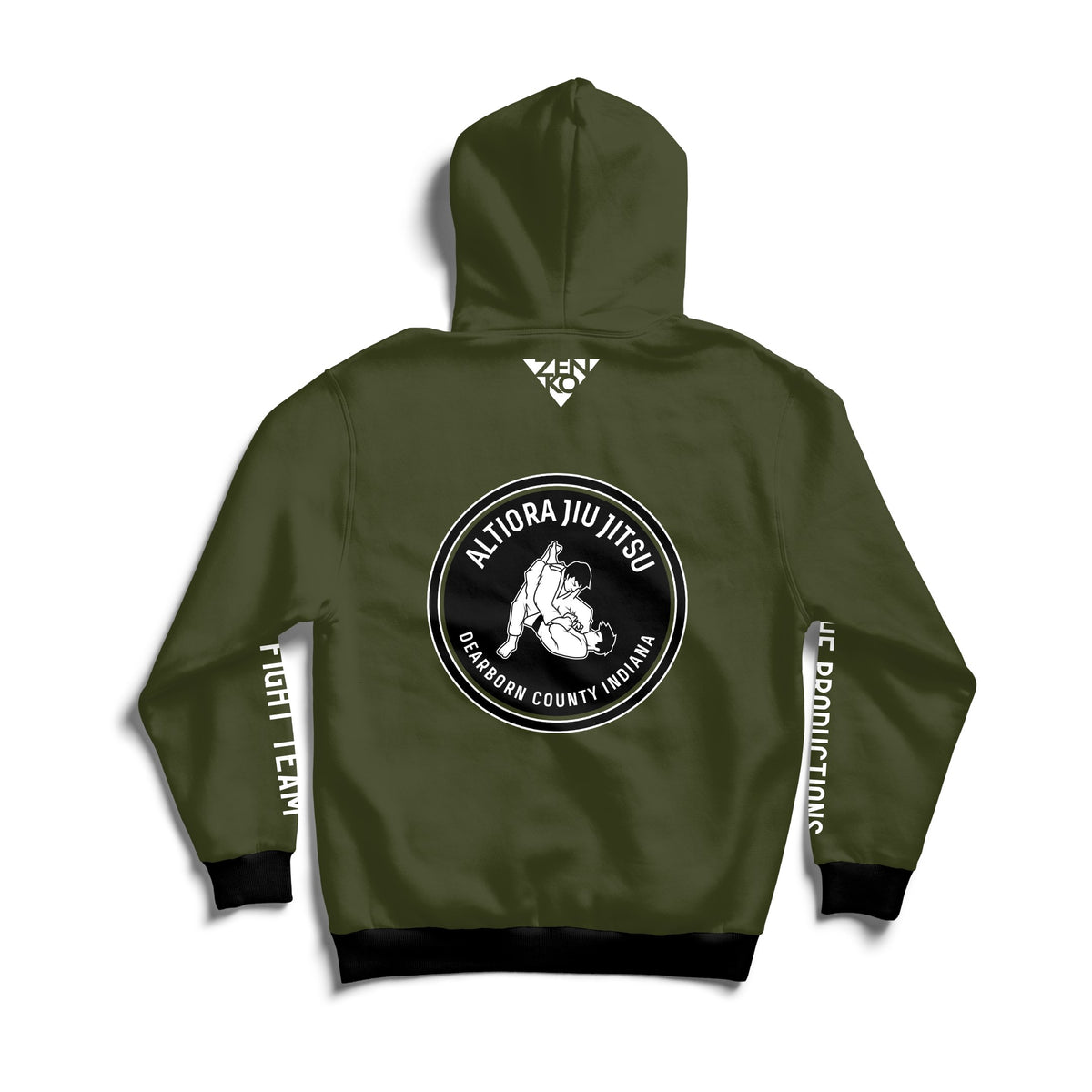 Altiora Jiu Jitsu Zip Hoodie (Green) – ZENKO FIGHTWEAR™