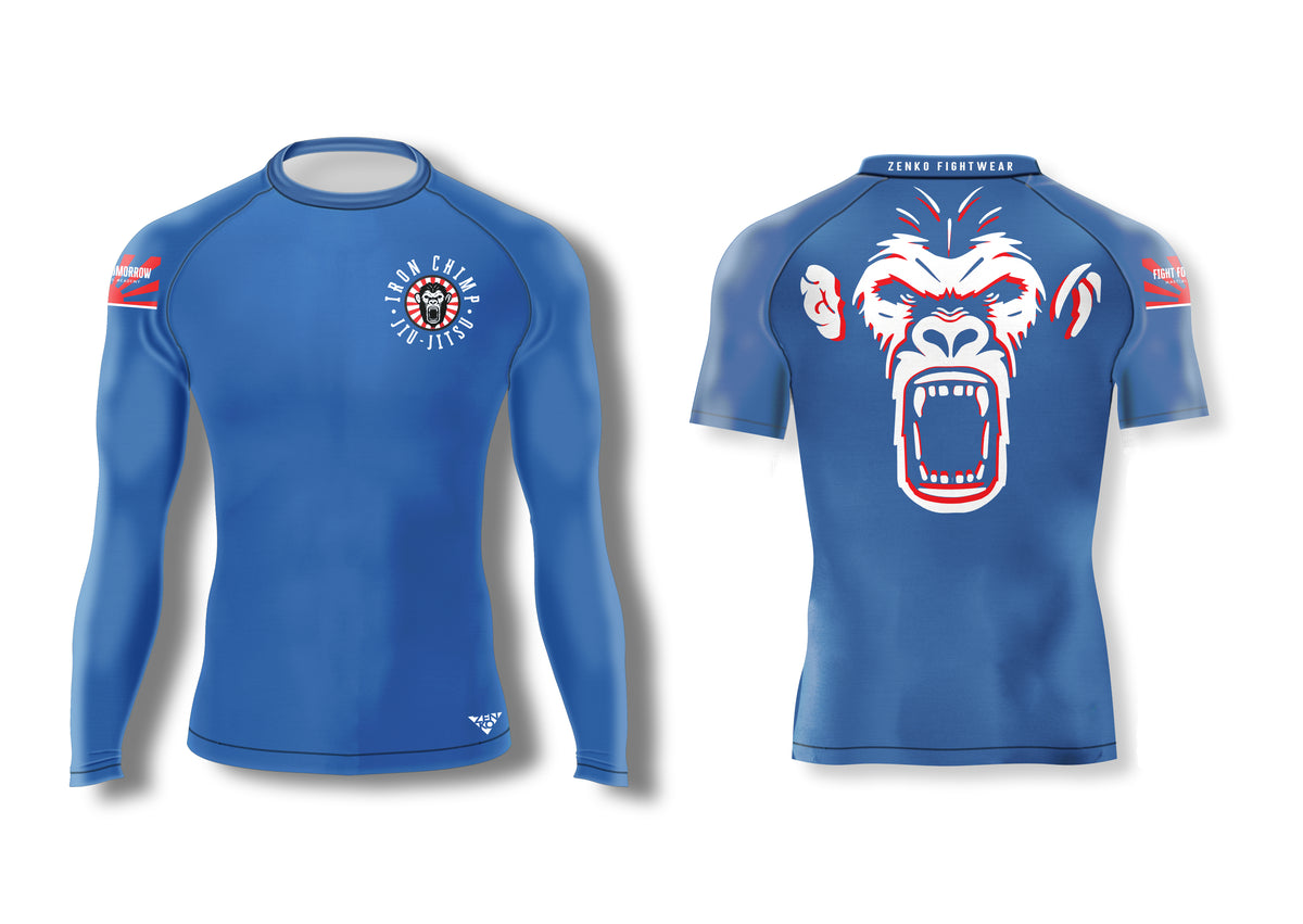 Iron Chimp Jiu-Jitsu Ranked Rashguard (Blue) – ZENKO FIGHTWEAR™