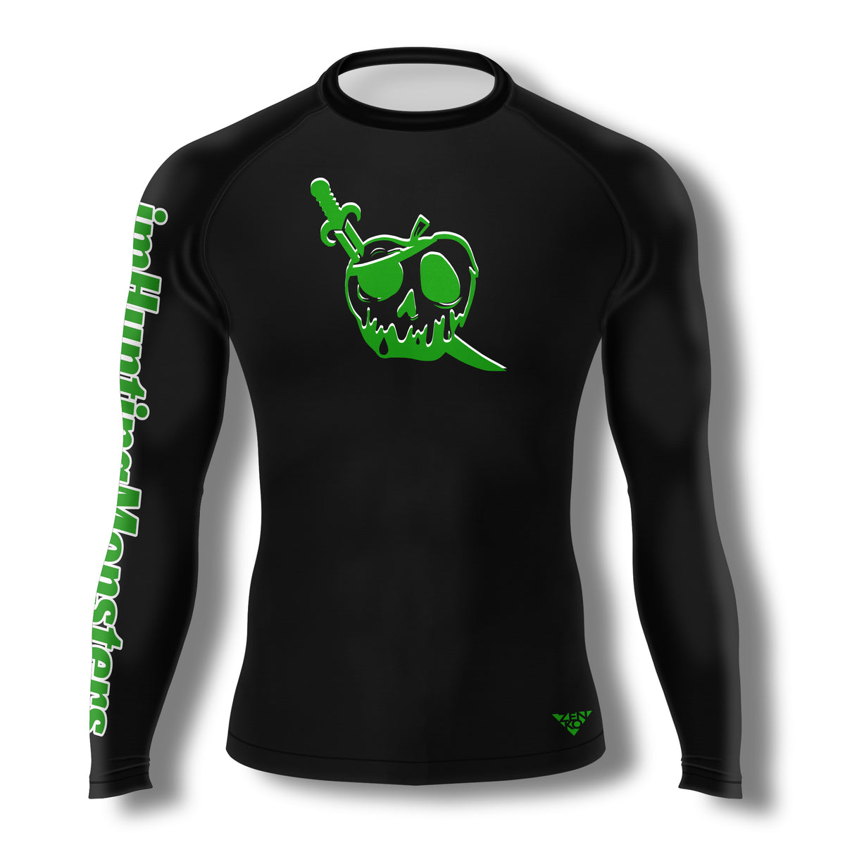 imHuntingMonsters Ranked Pirate Rashguard (Green) – ZENKO FIGHTWEAR™
