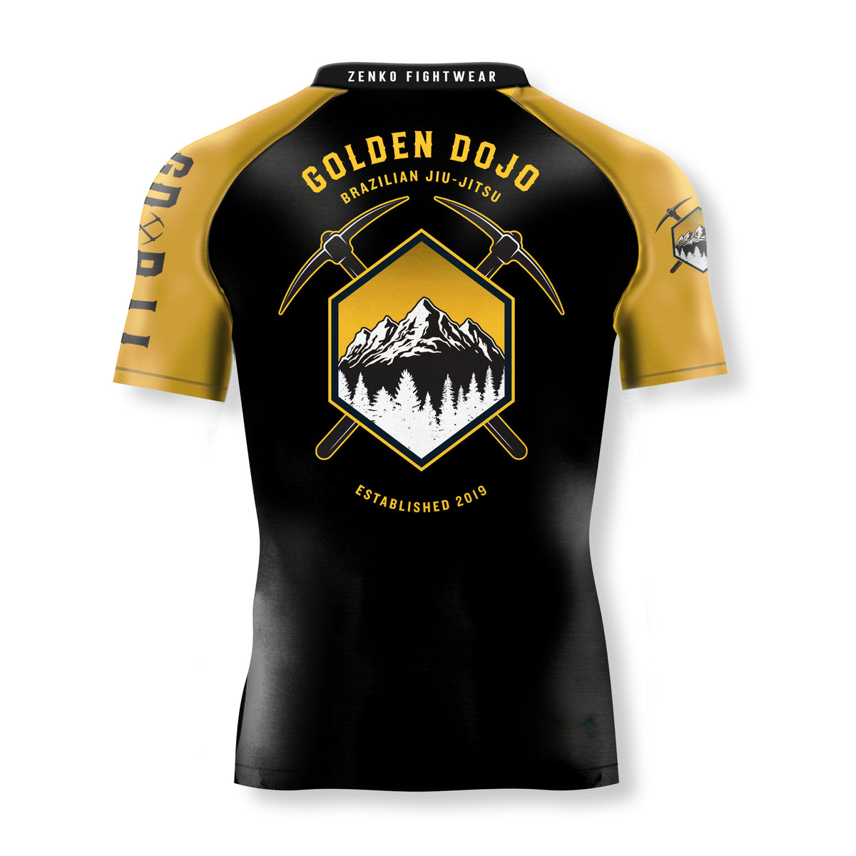 Golden Dojo Short Sleeve Rashguard (Black) – ZENKO FIGHTWEAR™